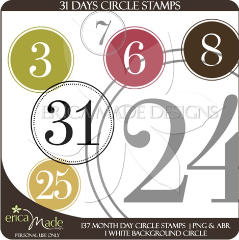 Digital Scrapbooking: 31 Days Circle Stamps - Confessions of a Homeschooler